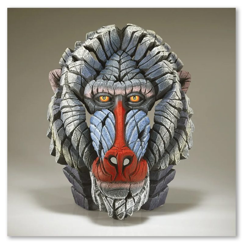 Mandrill Bust Edge Sculpture | Haddon Galleries